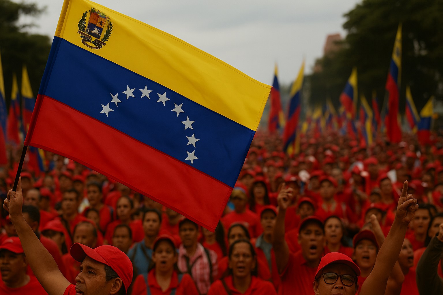 Maduro recibe apoyo en movilización convocada por el oficialismo en ...